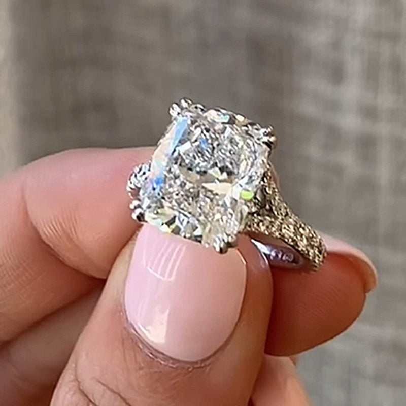 7.0Ct Excellent Split Shank Cushion Cut Engagement Ring Travel Rings F ...